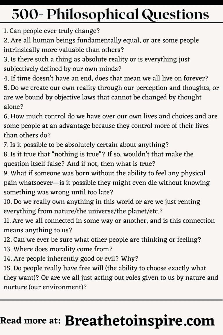 500+ Philosophical Questions That Would Change How You Think And View ...