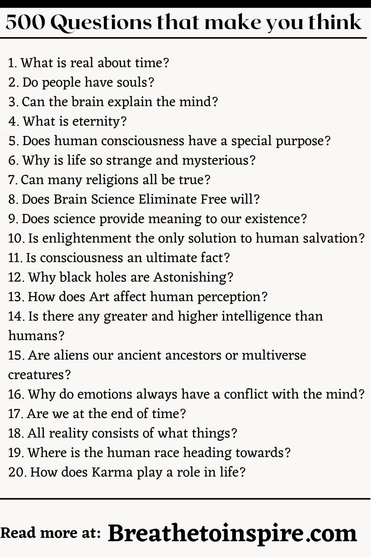 500 Questions That Make You Think (Scientific, Philosophical, Spiritual ...