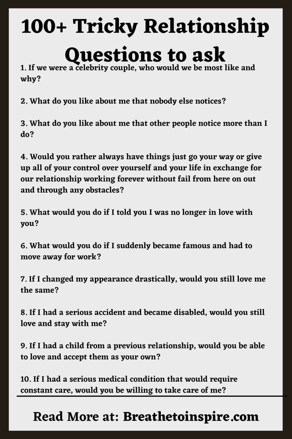 100+ Tricky Love Questions To Ask Your Boyfriend Or Girlfriend ... 100+ Tricky Love Questions To Ask Your Boyfriend Or Girlfriend ...