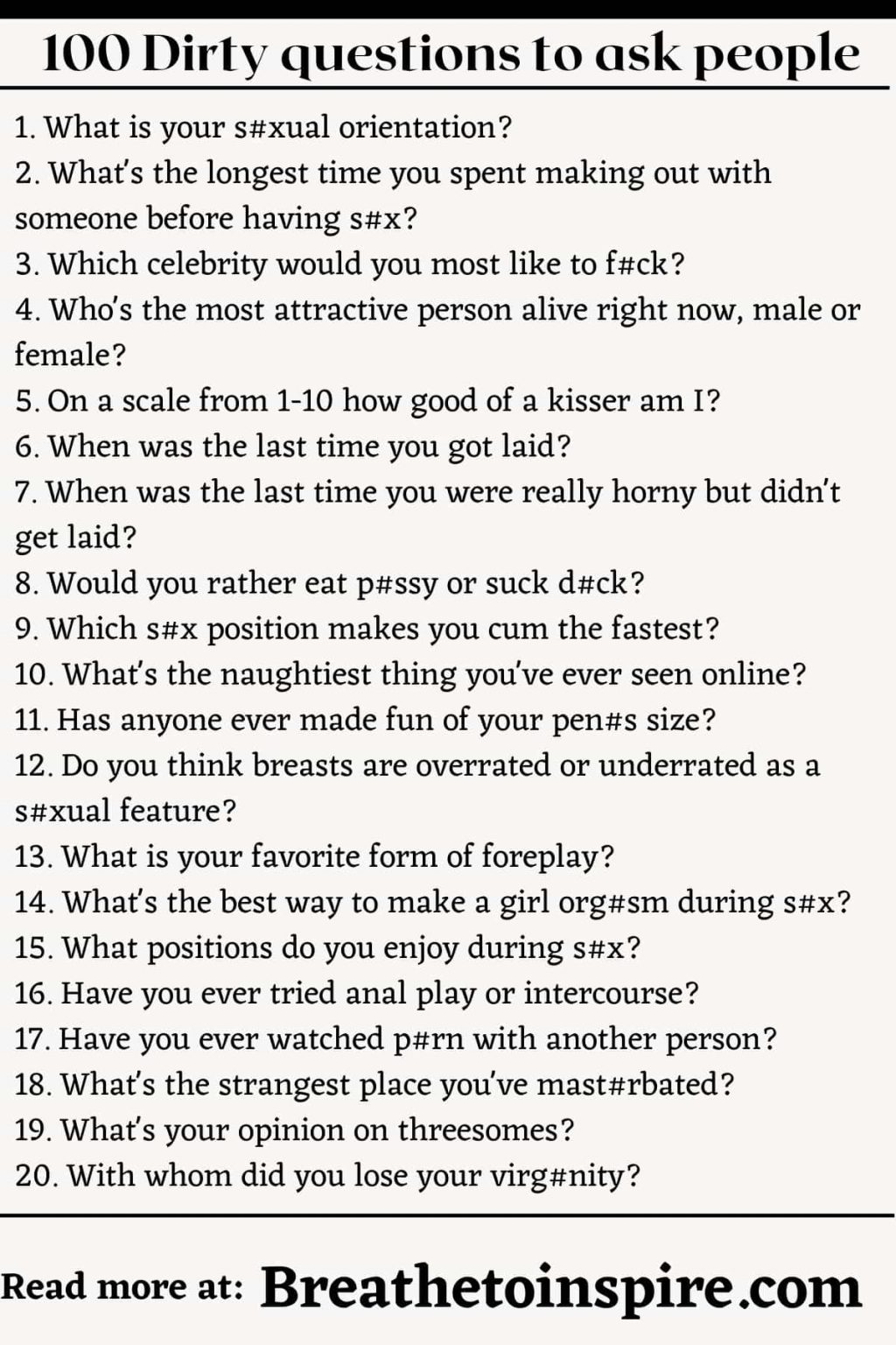 100 Dirty Questions To Ask People juicy Sexual Kinky Flirty Spicy 100 Dirty Questions To Ask People juicy Sexual Kinky Flirty Spicy