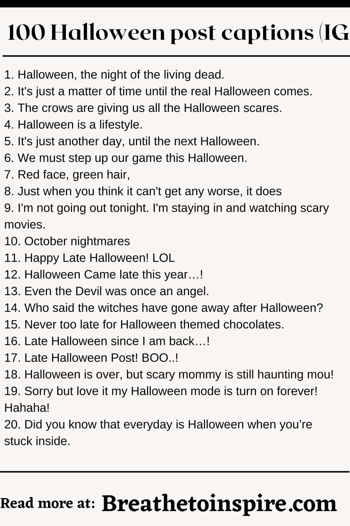 200 Best Halloween Post Captions For Instagram, Tiktok And Other Social ...