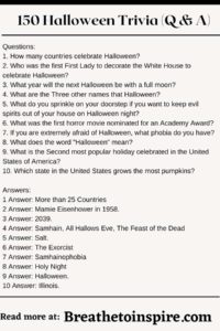 150 Ultimate Halloween Trivia Questions And Answers (Game Edition ...