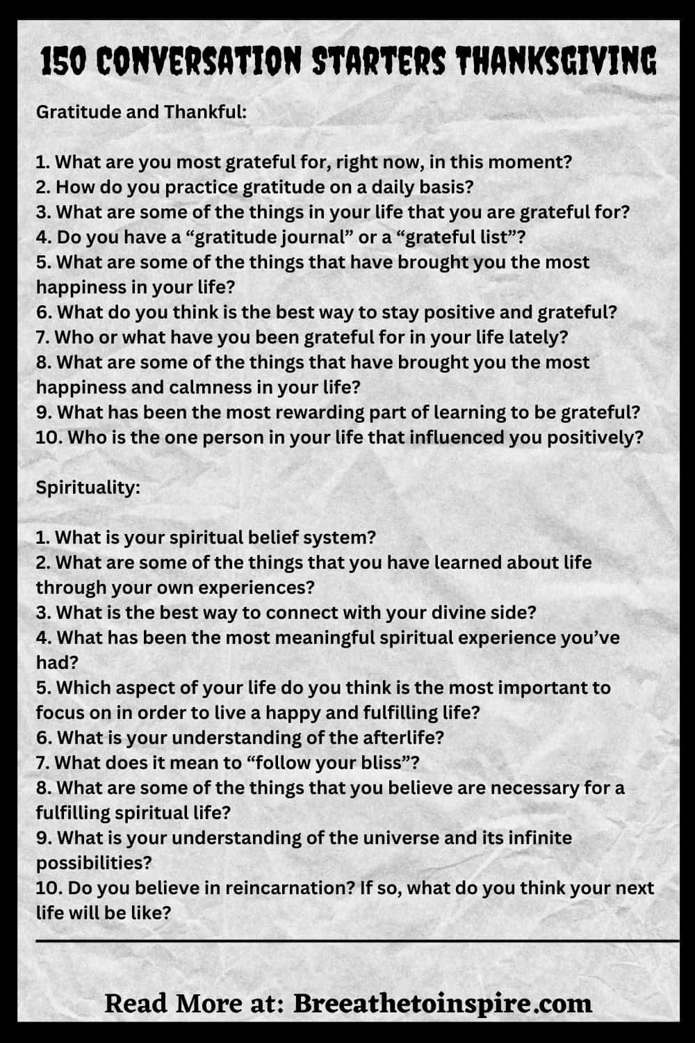 150 Thanksgiving Conversation Starters For Family At Thanksgiving ...