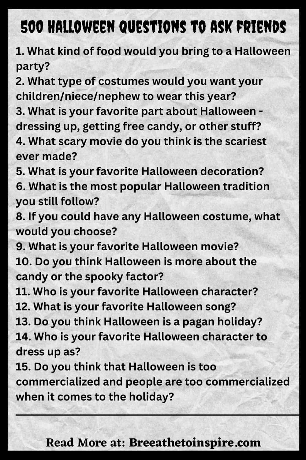 500 Halloween Questions To Ask For Fun Conversation - 2023 (Icebreakers ...