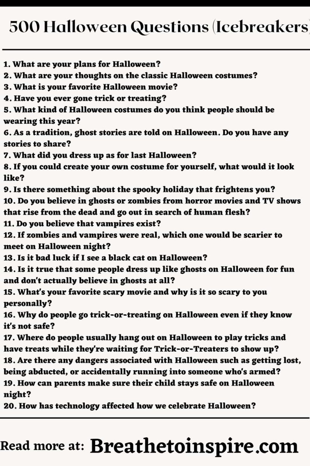 500 Halloween Questions To Ask For Fun Conversation - 2023 (Icebreakers ...