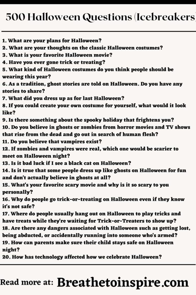 500 Halloween Questions To Ask For Fun Conversation - 2023 (Icebreakers ...
