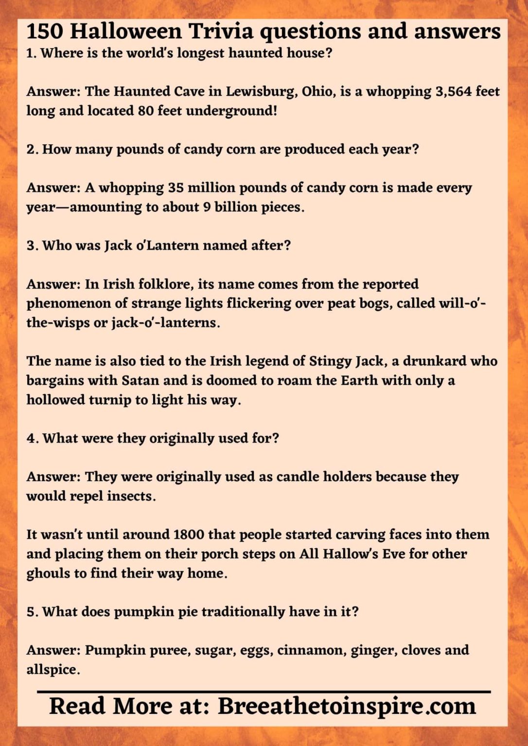 150 Ultimate Halloween Trivia Questions And Answers (Game Edition ...