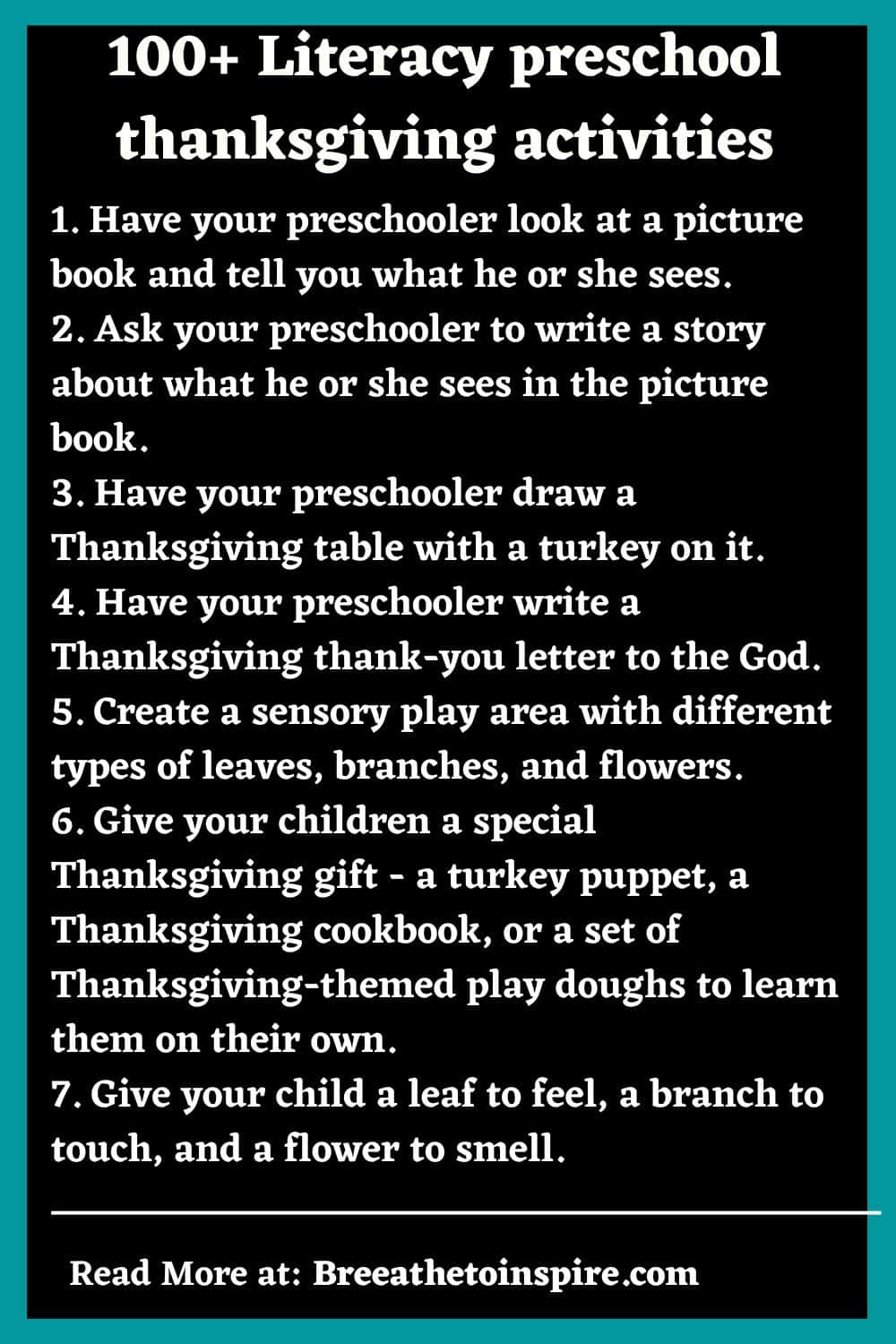 150 Thanksgiving Activities For Preschoolers (Fun, Science, Math, Art ...