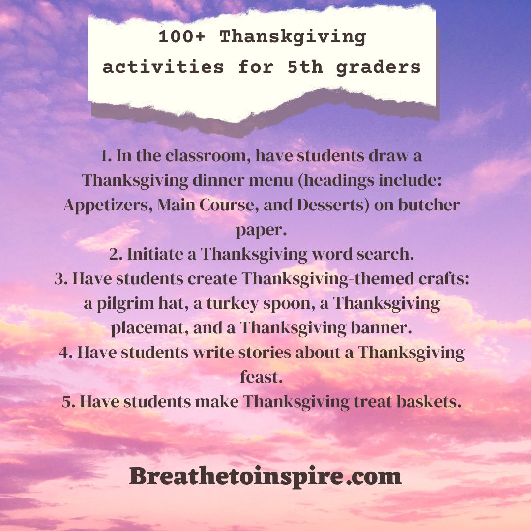 300 Thanksgiving Activities For Kids And School Students Of All Grades ...
