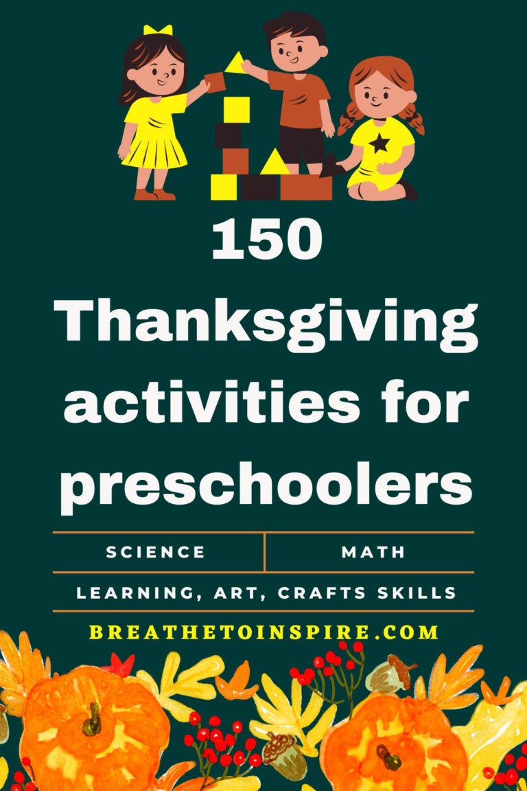 150 Thanksgiving Activities For Preschoolers (Fun, Science, Math, Art ...
