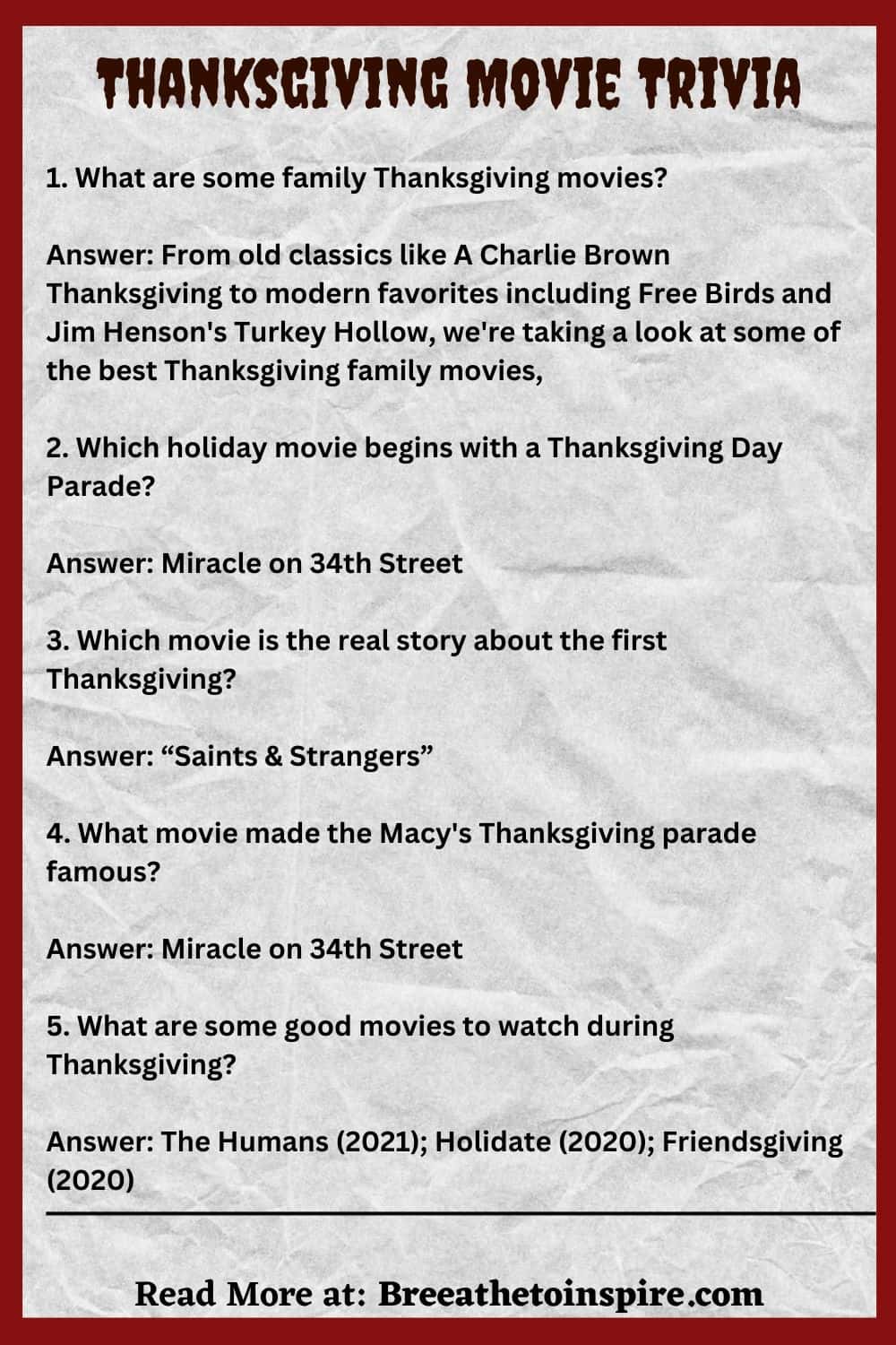100+ Thanksgiving Trivia Questions And Answers For All Ages (ultimate ...