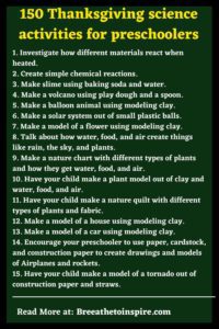 150 Thanksgiving Activities For Preschoolers (Fun, Science, Math, Art ...