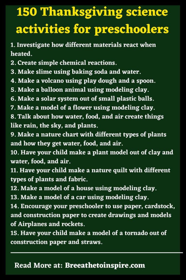 150 Thanksgiving Activities For Preschoolers (Fun, Science, Math, Art ...