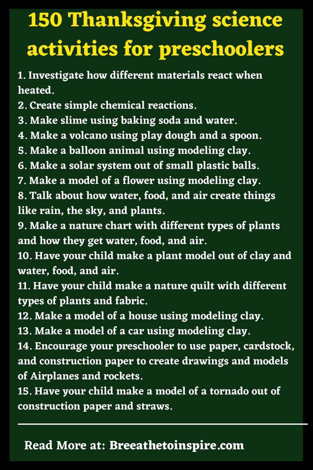 150 Thanksgiving Activities For Preschoolers (Fun, Science, Math, Art ...