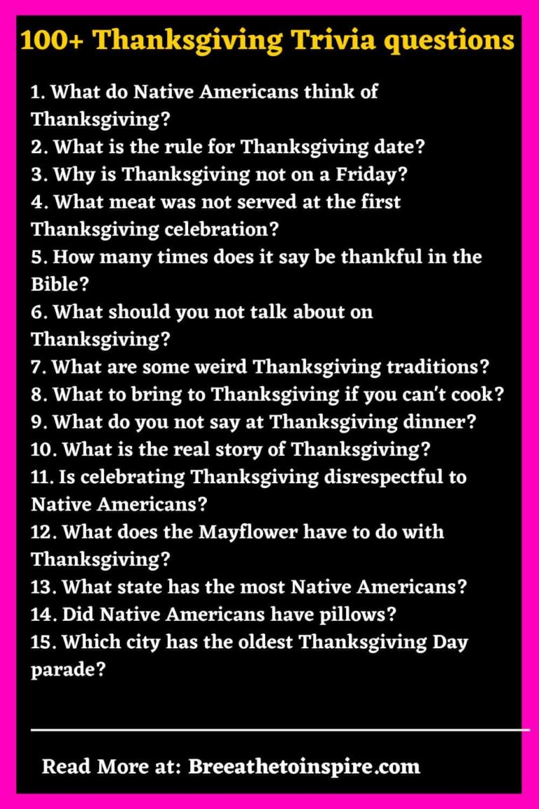 100+ Thanksgiving Trivia Questions And Answers For All Ages (ultimate ...