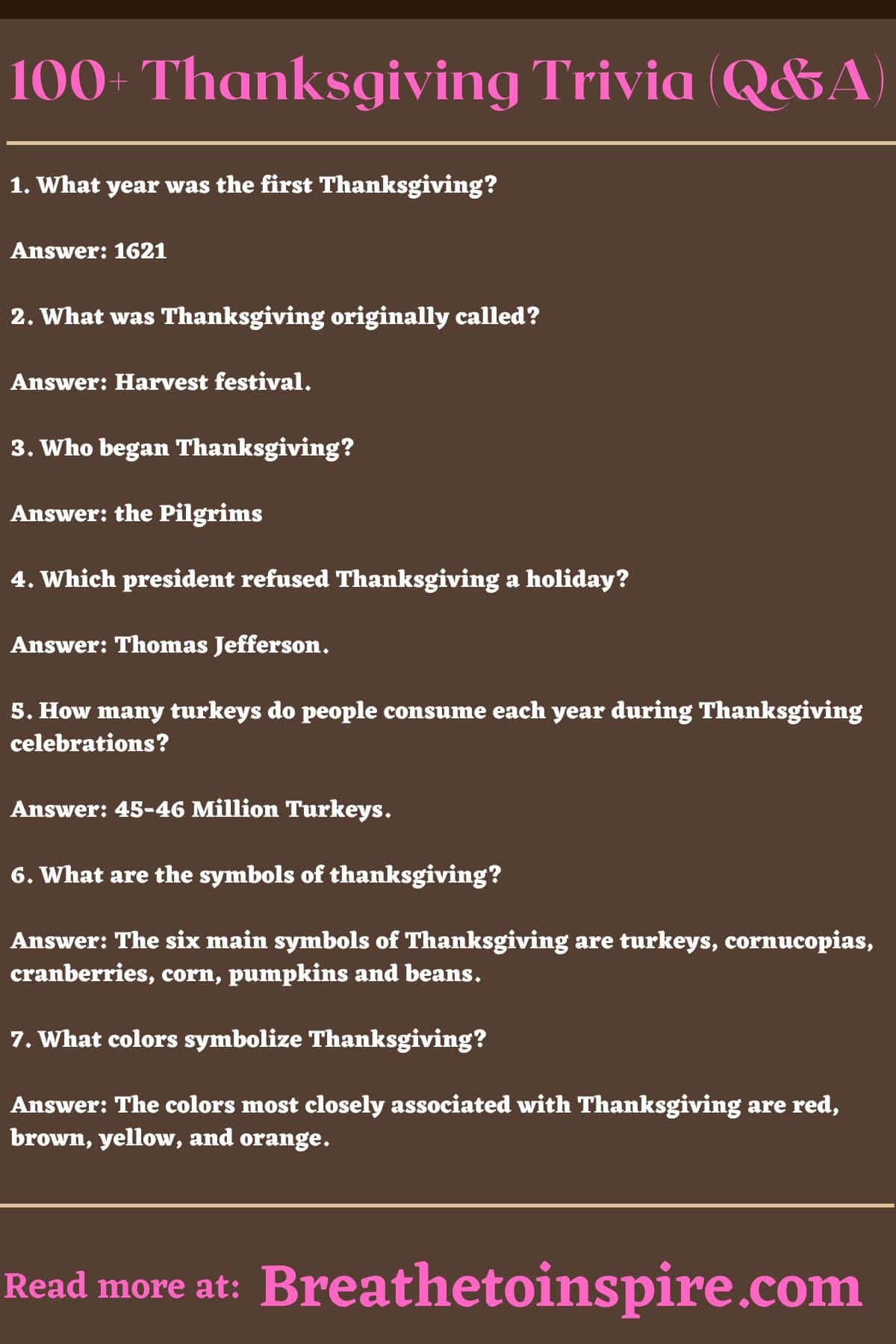 100+ Thanksgiving Trivia Questions And Answers For All Ages (ultimate ...