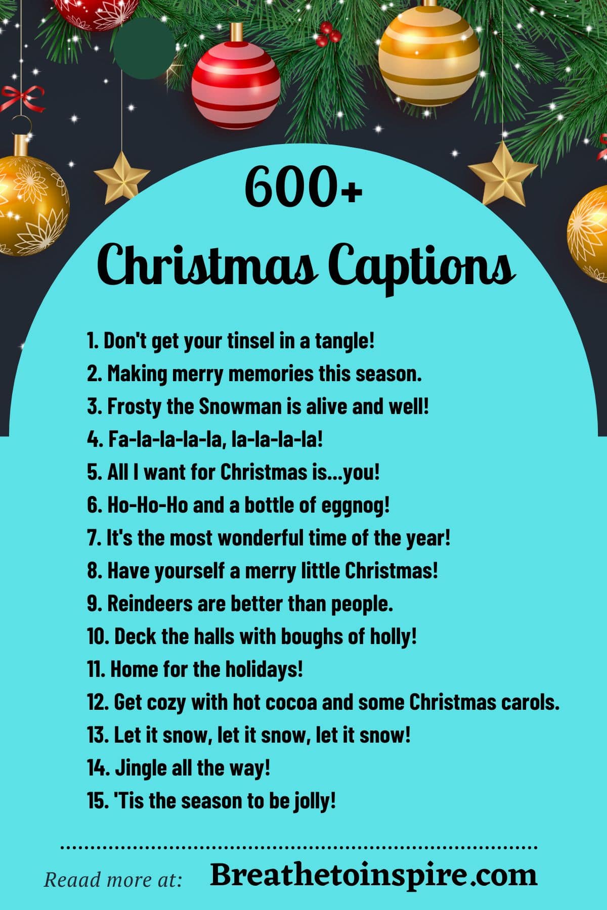 600+ Christmas Captions (Ultimate Holiday Edition - 2023) - Breathe To ...
