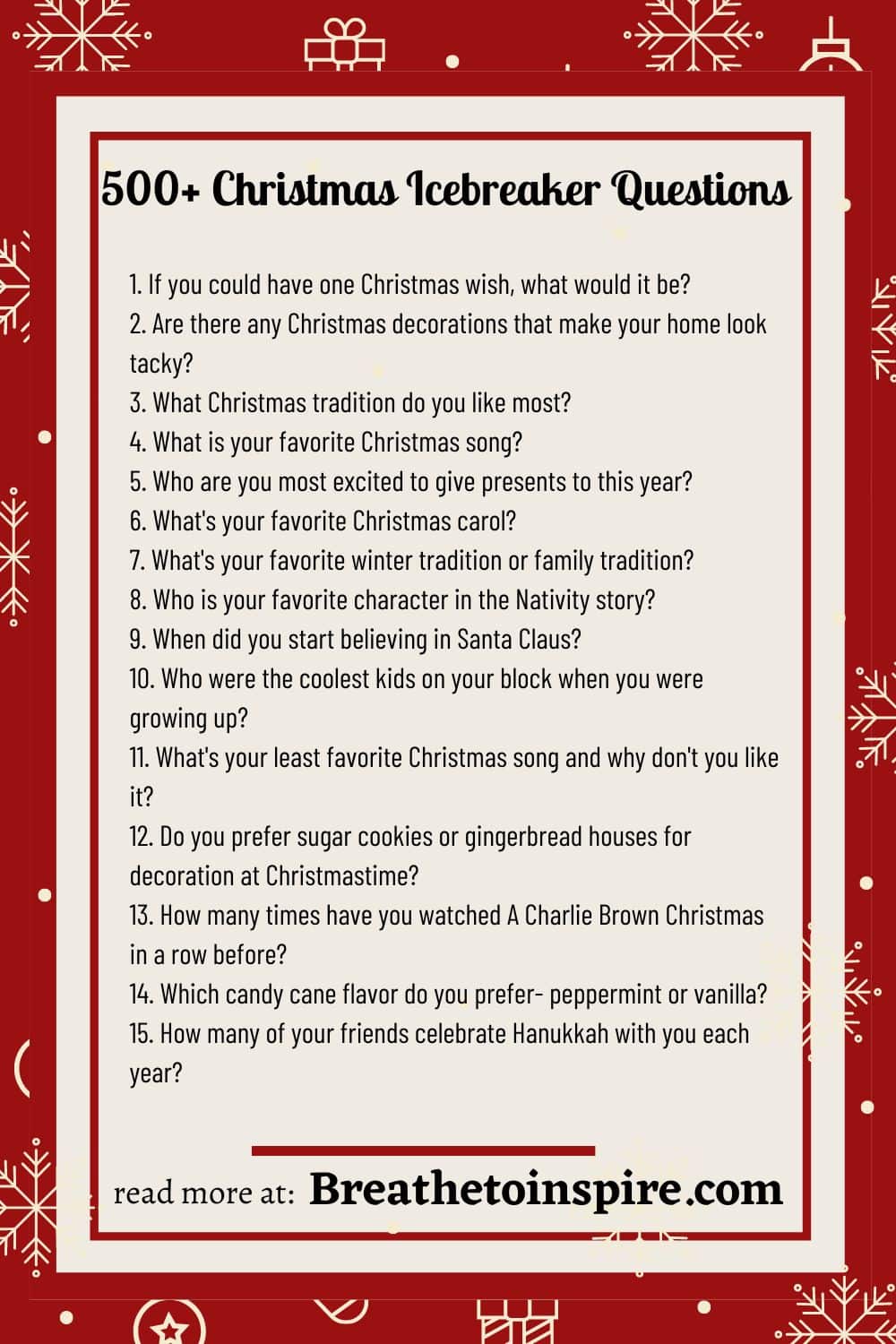 500+ Christmas Questions To Ask To Get Into The Conversation Of Fun ...