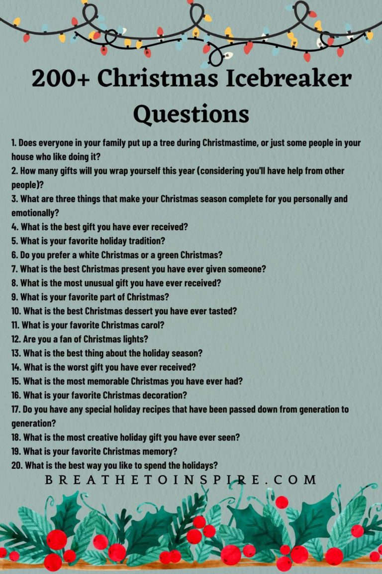 200+ Christmas Icebreaker Questions (for Family, Work Or Party -2023 ...
