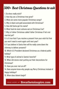 500+ Christmas Questions To Ask To Get Into The Conversation Of Fun ...