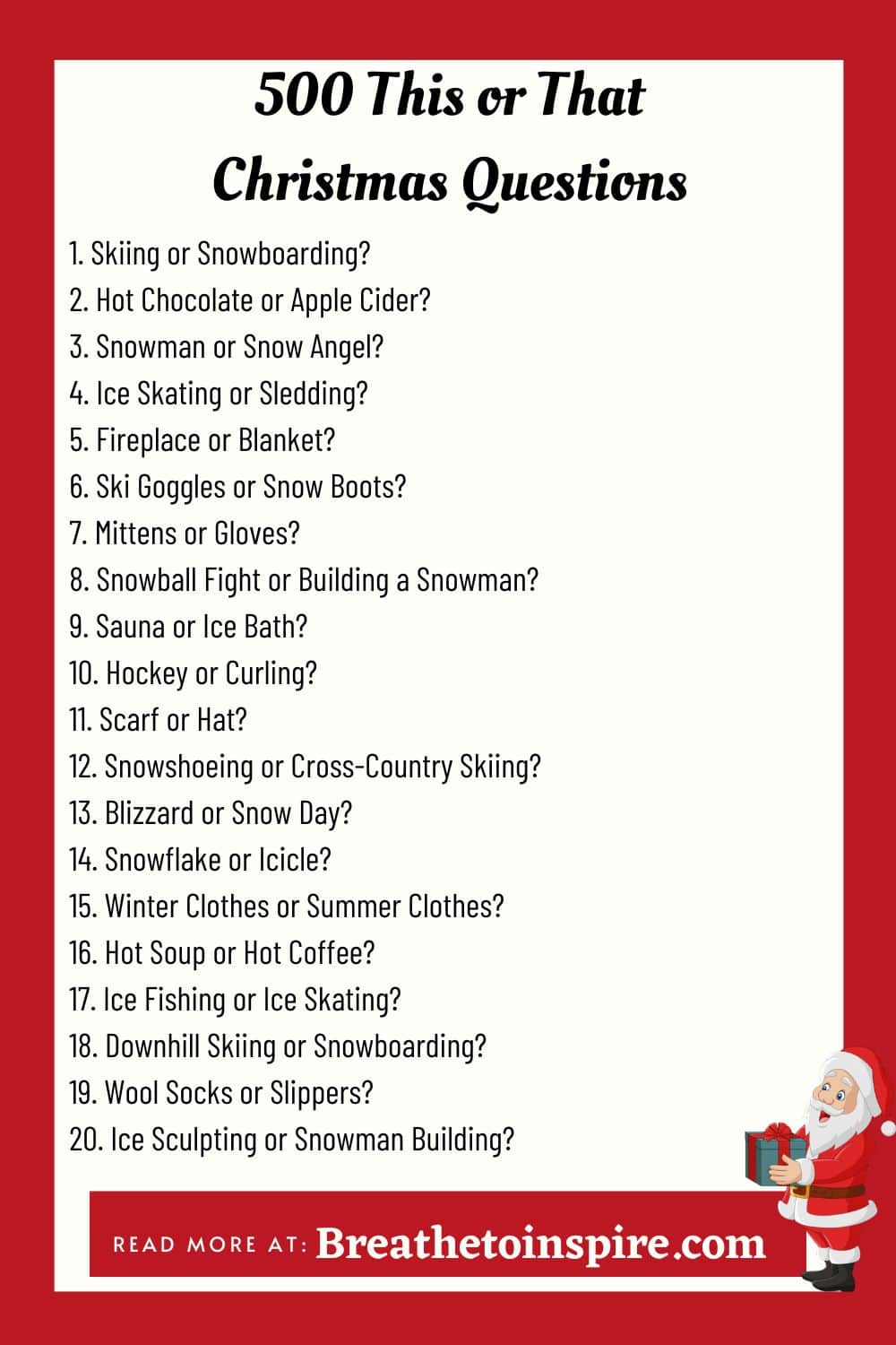 500 Christmas This Or That Questions Game Edition For Winter Holidays 500 Christmas This Or That Questions Game Edition For Winter Holidays
