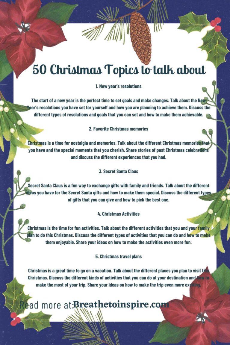 50 Christmas Topics To Talk About, Debate And Discuss During Holiday ...