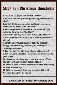 500+ Christmas Questions To Ask To Get Into The Conversation Of Fun ...