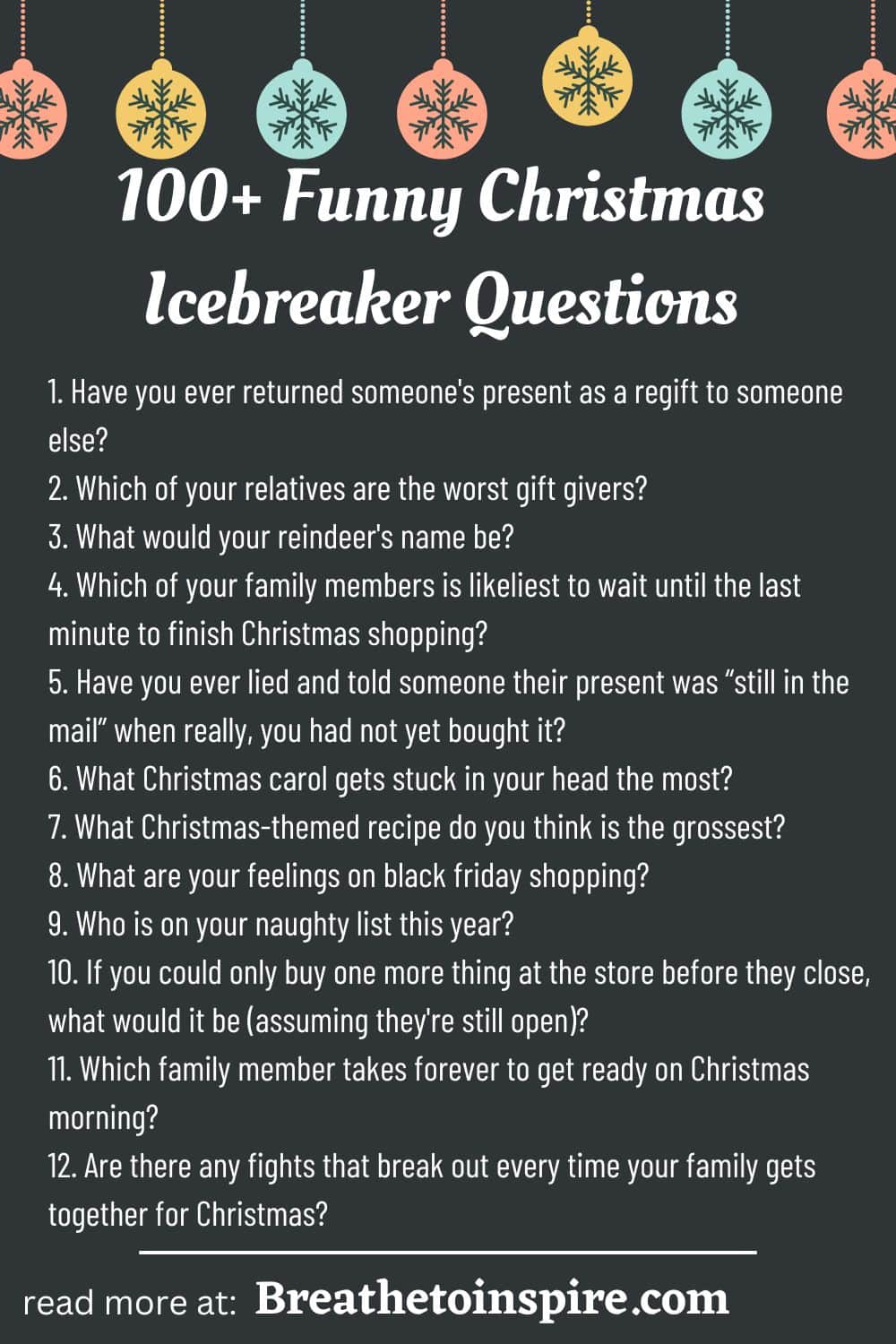 200+ Christmas Icebreaker Questions (for Family, Work Or Party -2023 ...