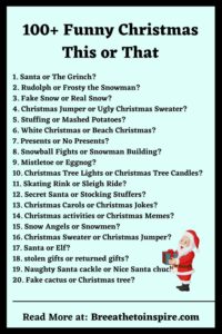 500 Christmas This Or That Questions Game Edition For Winter Holidays ...