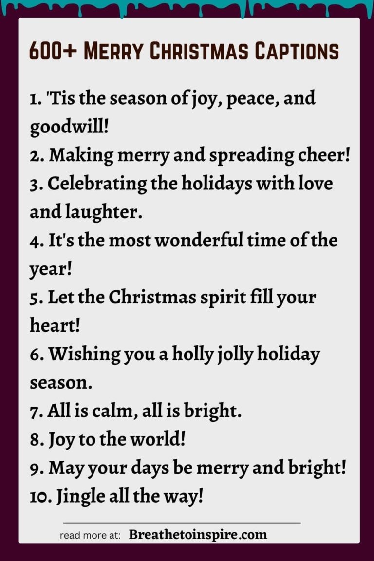 600+ Christmas Captions (Ultimate Holiday Edition - 2023) - Breathe To ...