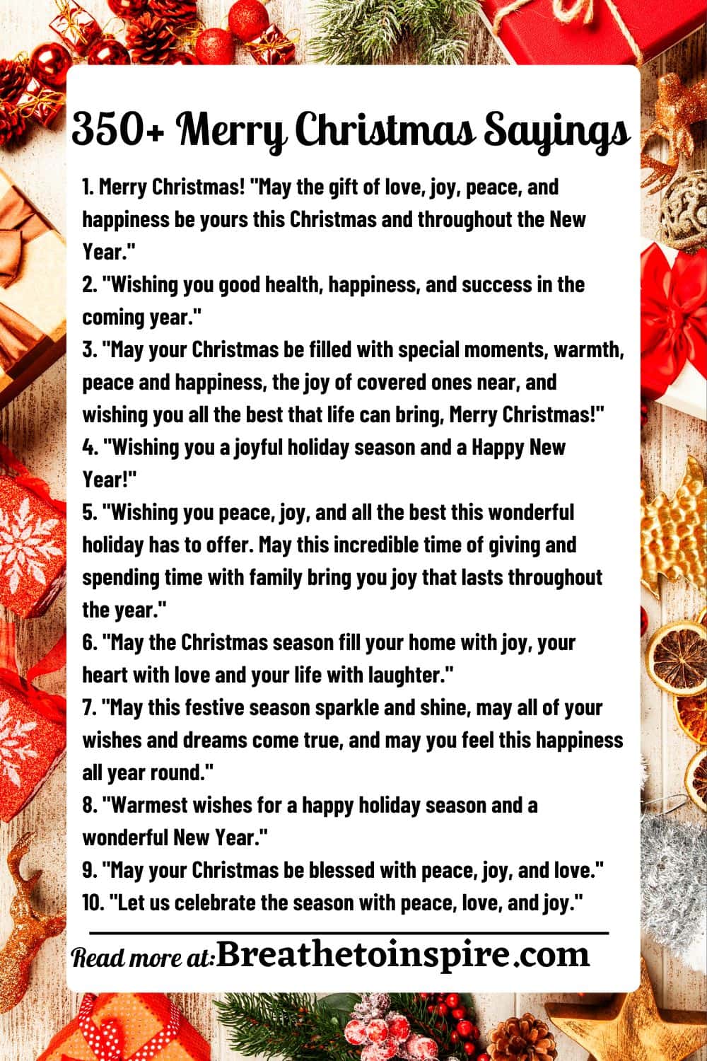 350+ Christmas Sayings For Greeting Cards, Signs, Wishes And Messages ...