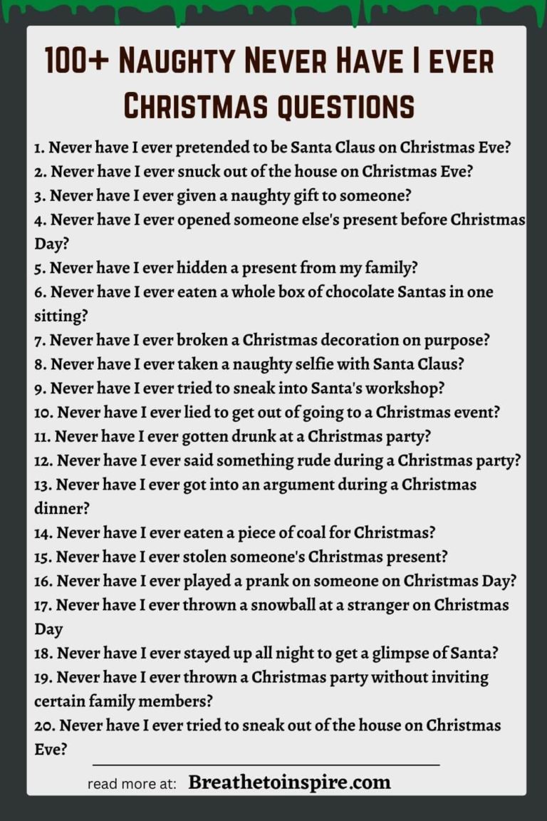 350+ Never Have I Ever Christmas Questions 2023 Winter Holidays Game ...