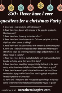 350+ Never Have I Ever Christmas Questions 2023 Winter Holidays Game ...