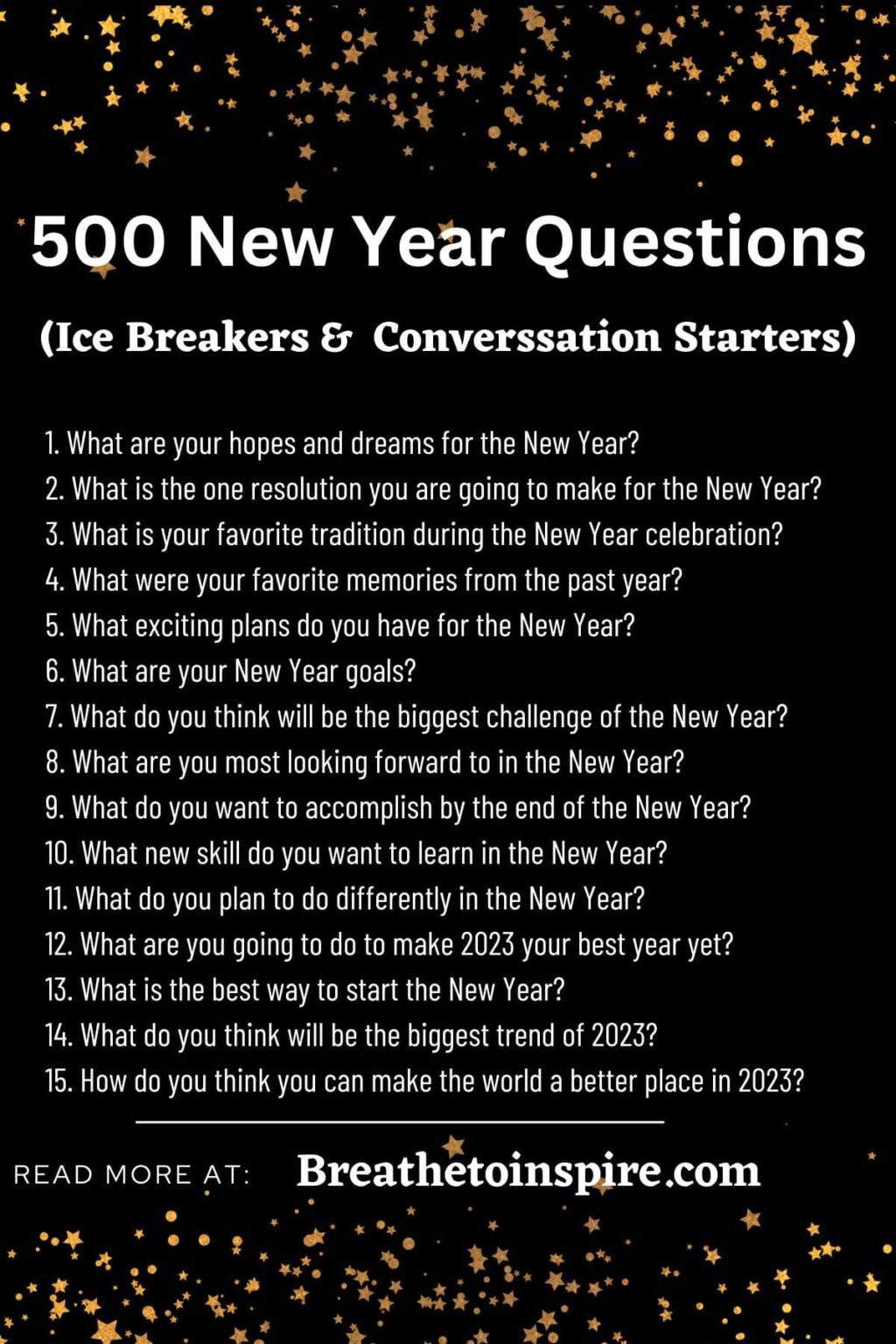 500 New Year Questions To Ask As Ice Breakers Or Conversation Starters ...