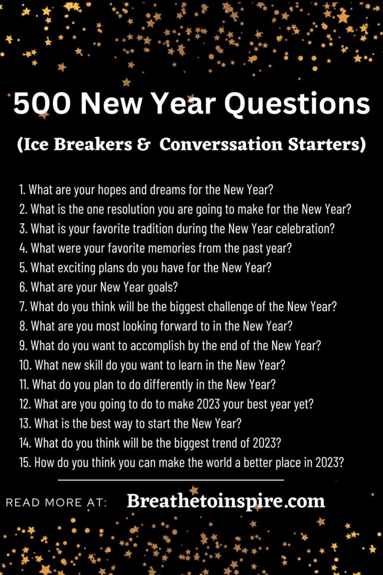500 New Year Questions To Ask As Ice Breakers Or Conversation Starters ...