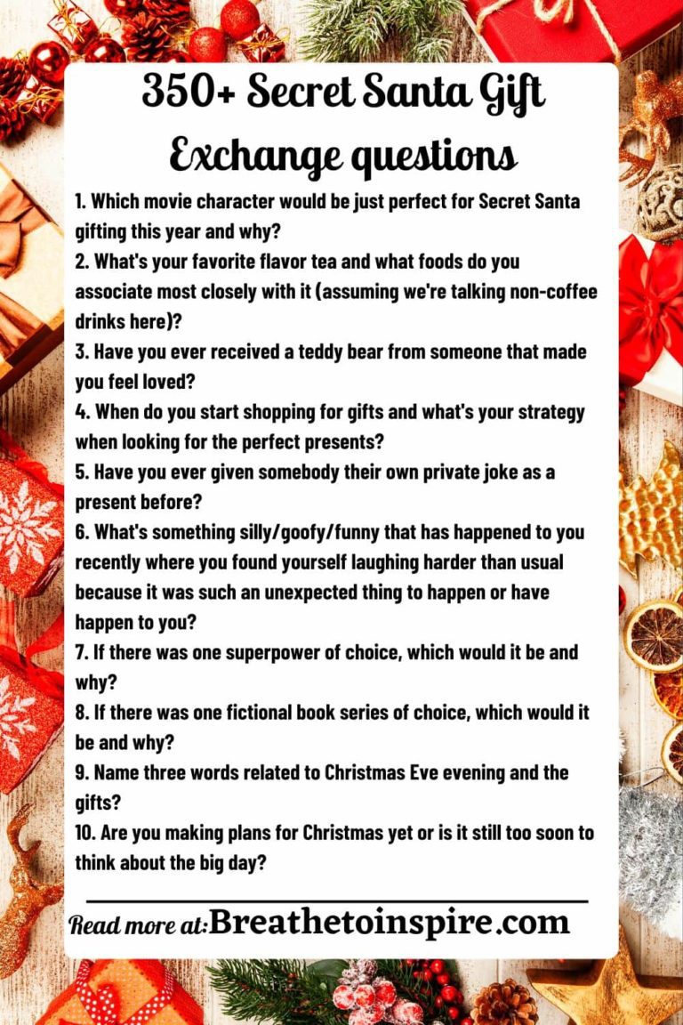 350+ Secret Santa Questions To Give Best Christmas Gifts (game Edition ...