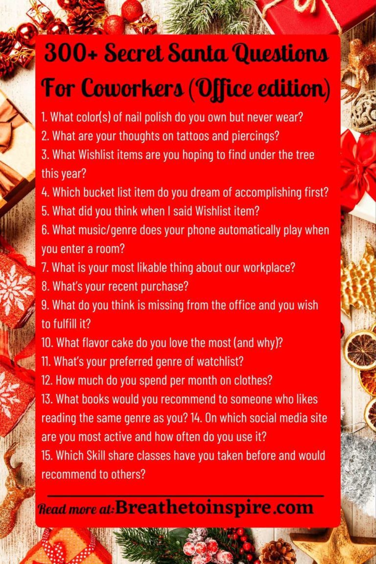 350+ Secret Santa Questions To Give Best Christmas Gifts (game Edition ...