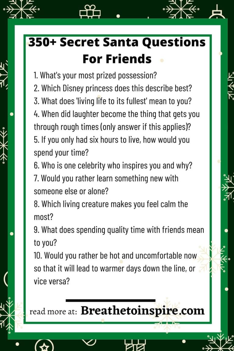 350+ Secret Santa Questions To Give Best Christmas Gifts (game Edition ...