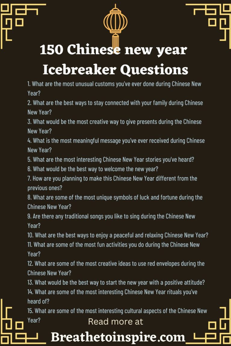 150 Chinese New Year Questions To Ask As Icebreakers And Conversation ...