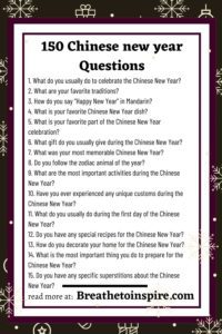150 Chinese New Year Questions To Ask As Icebreakers And Conversation ...