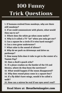 100 Funny Trick Questions And Answers ( Tricky Riddles Edition For Fun ...