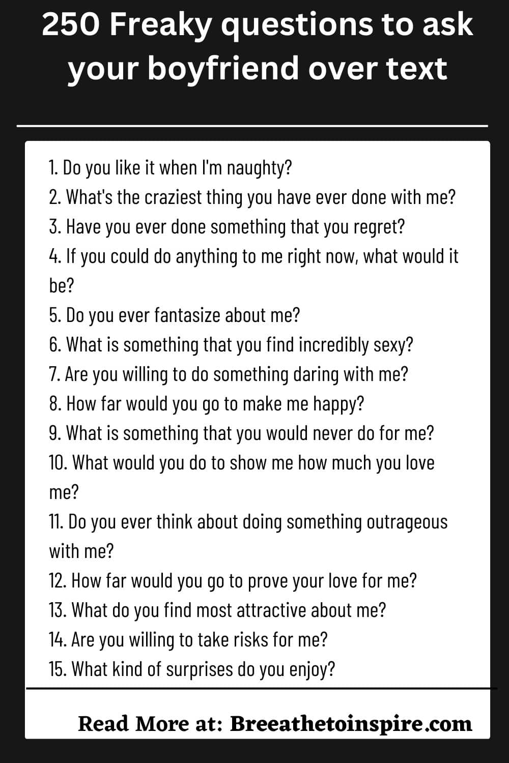 250 Questions To Ask Your Boyfriend Over Text (freaky, Deep, Funny ...