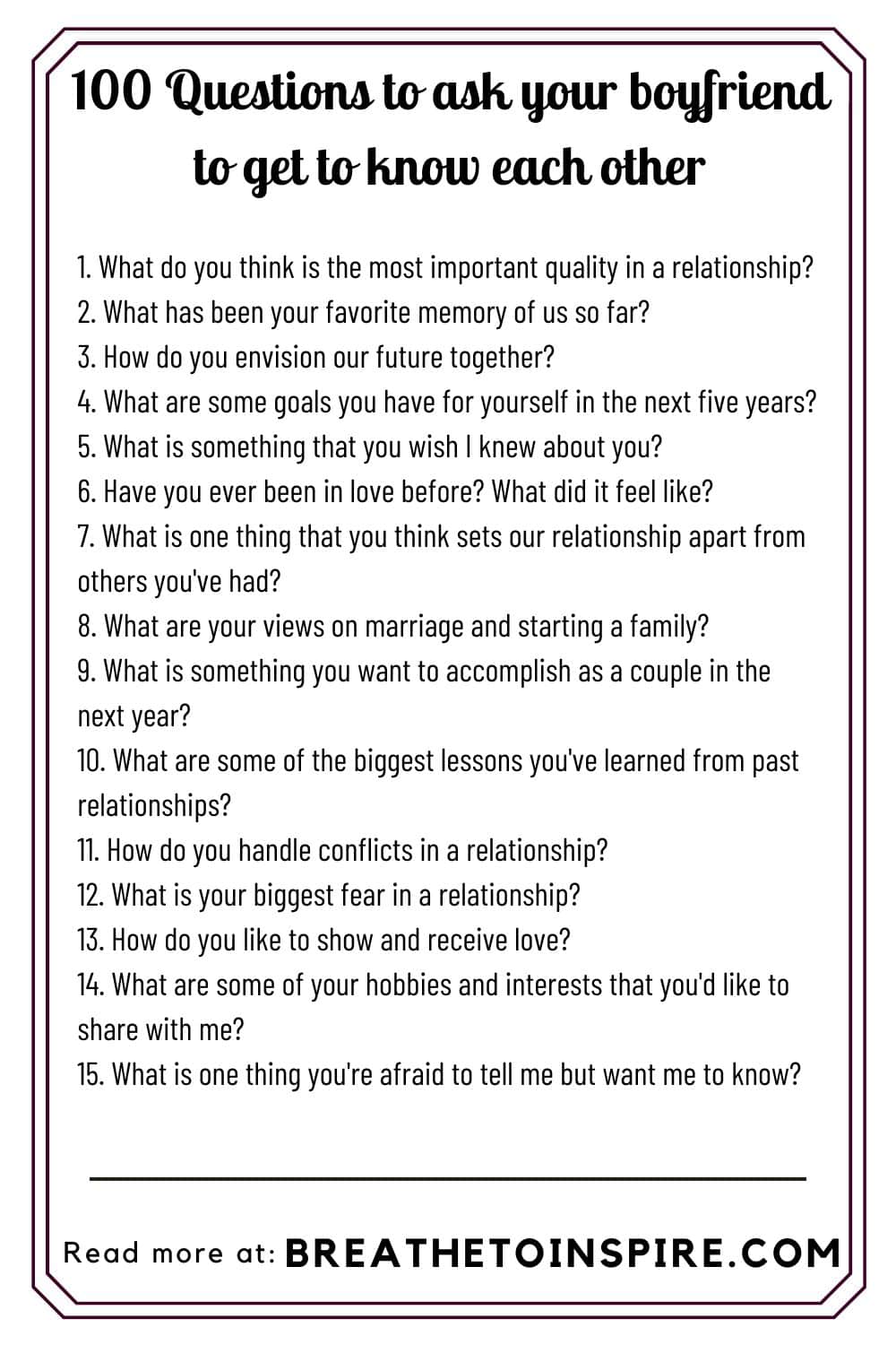 100 Questions To Ask Your Boyfriend To Get To Know Him (Deep, Cute ...