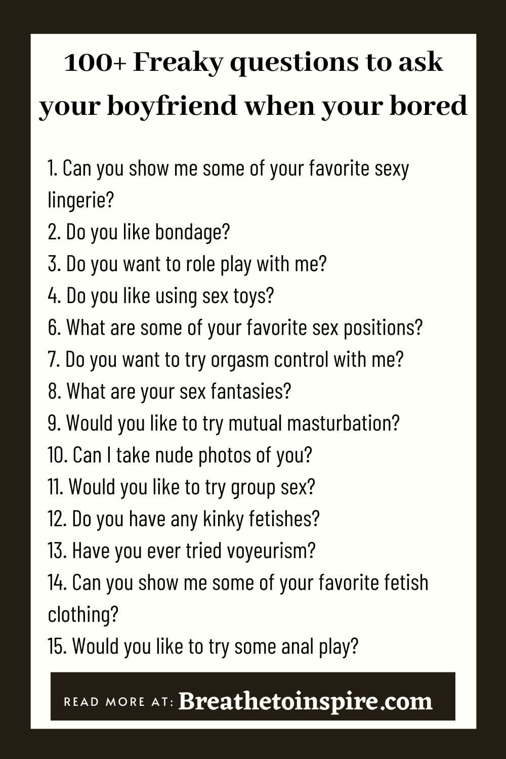 100 Intimate Questions To Ask Your Boyfriend - Breathe To Inspire