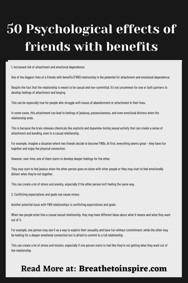50 Psychological Effects Of Friends With Benefits - Breathe To Inspire