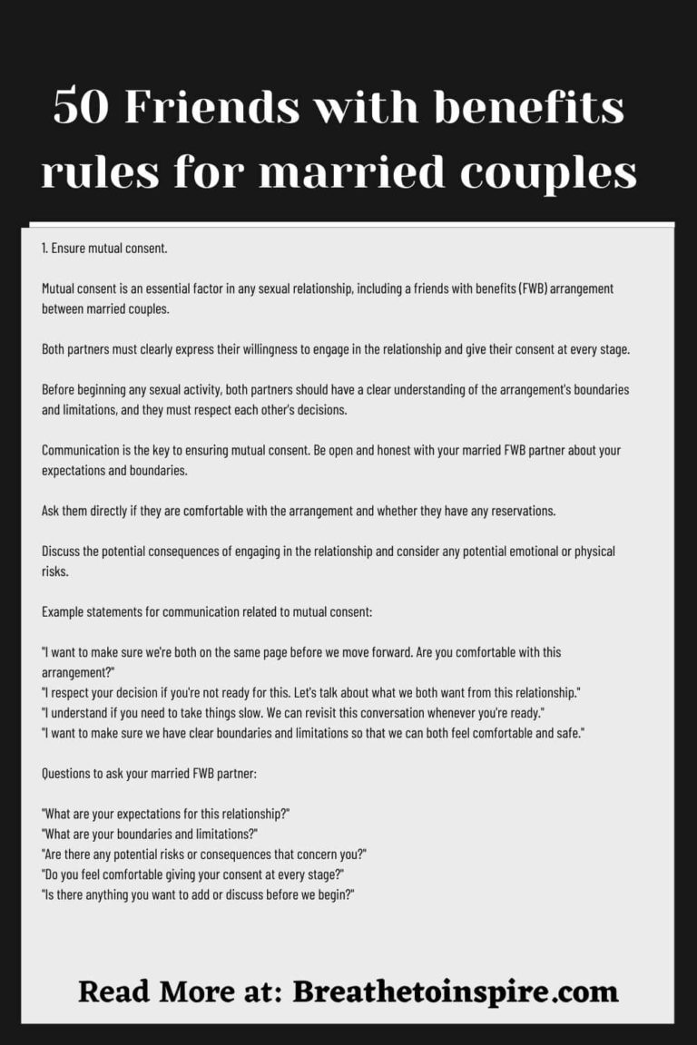 50 Friends With Benefits Rules For Married Couples - Breathe To Inspire