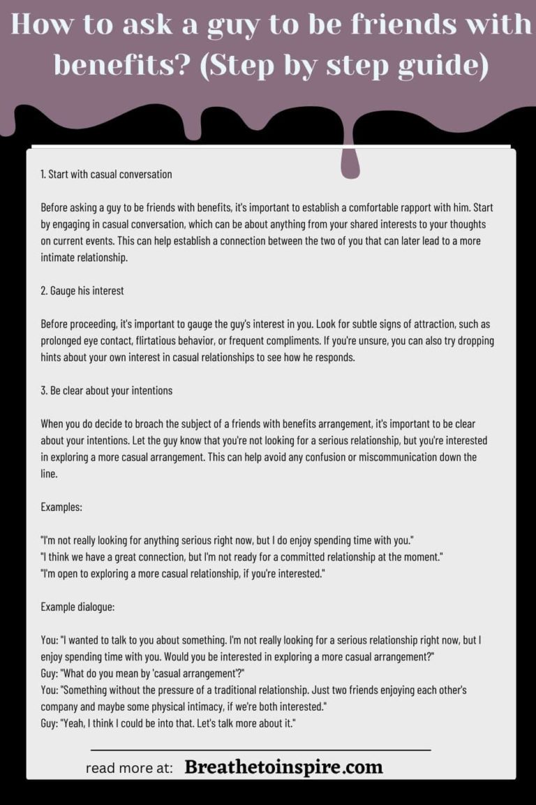 How To Ask A Guy To Be Friends With Benefits? (step By Step Guide With Examples) - Breathe To ...