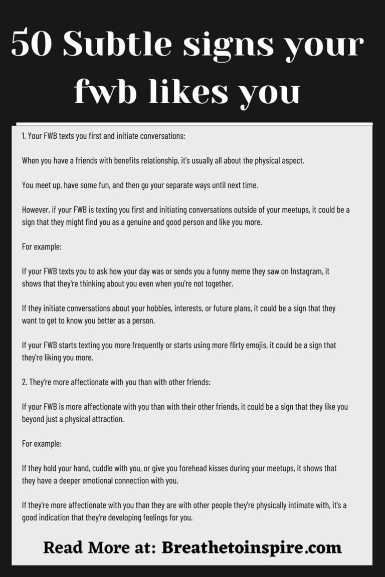 50 Subtle Signs Your Fwb Likes You Deeply - Breathe To Inspire