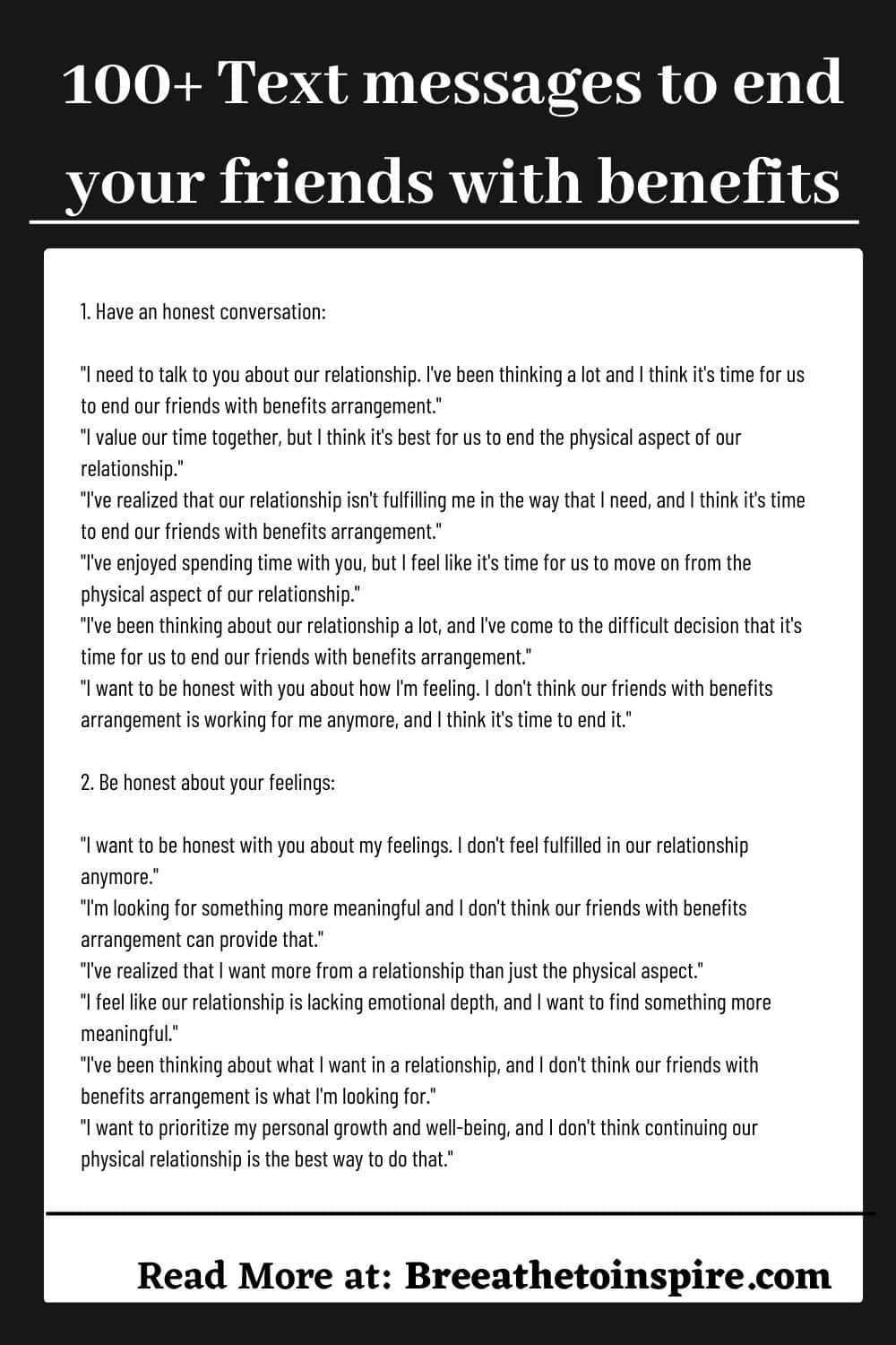 How To End Friends With Benefits? (100+ Example Text Messages To Fwb ...