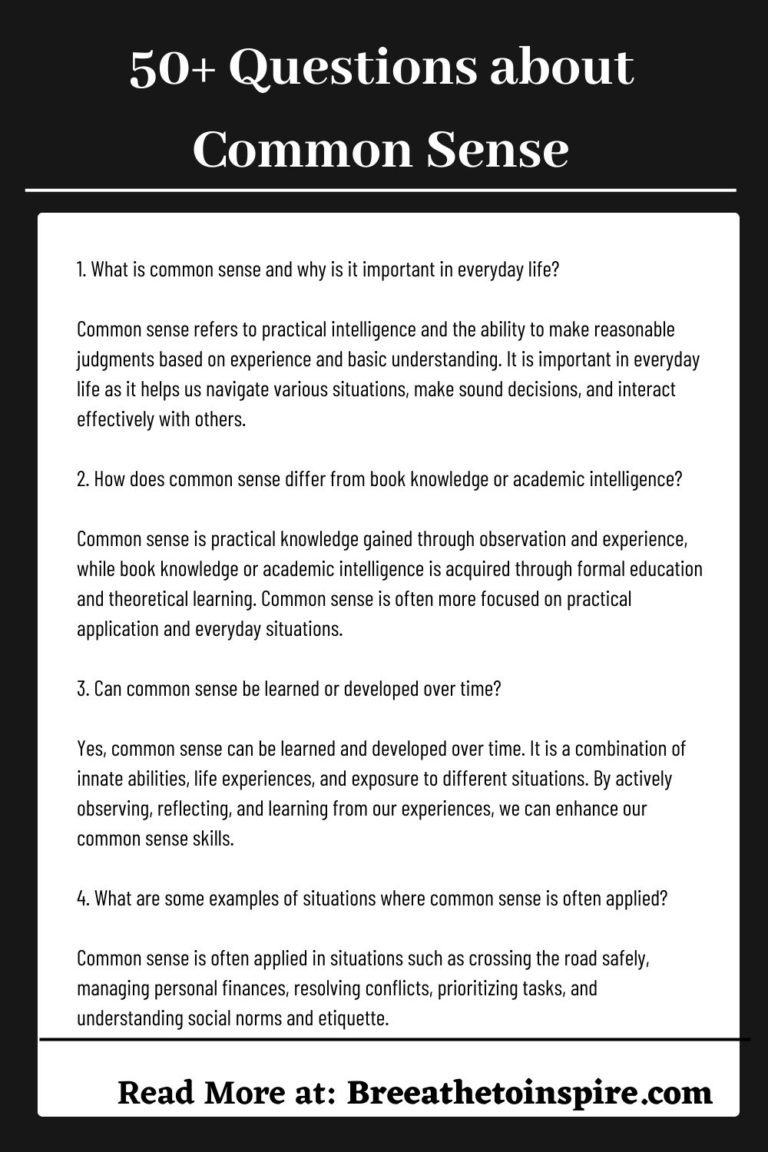 200+ Common Sense Questions Everyone Should Know With Answers (riddles ...
